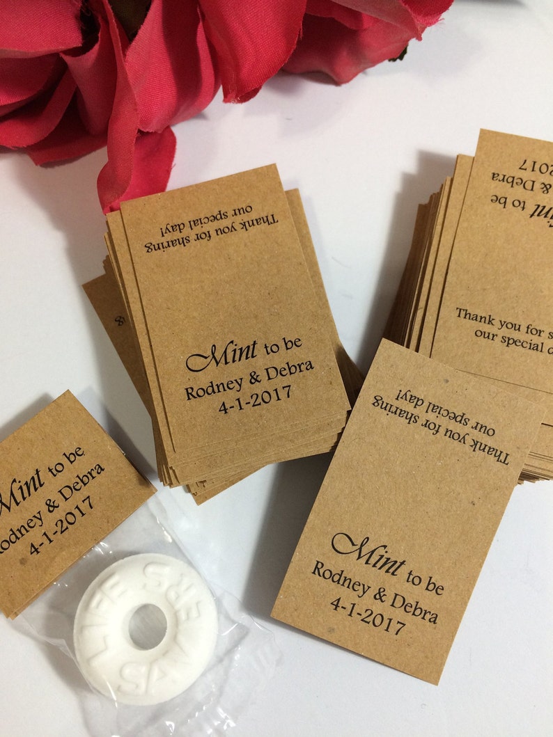 Mint to Be Wedding Tags 25 DIY Custom Kraft Rustic Mint Candy | Etsy