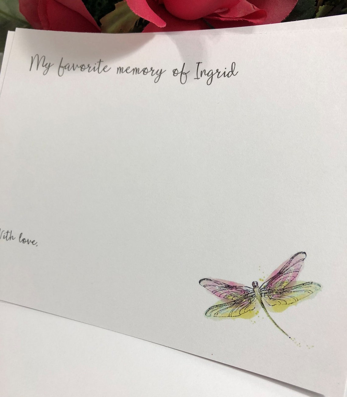 Dragonfly Share a Memory Celebration of Life Funeral Card | Etsy