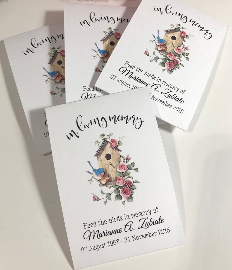 Birdhouse Floral Funeral Favors Personalized Memorial Bird - Etsy