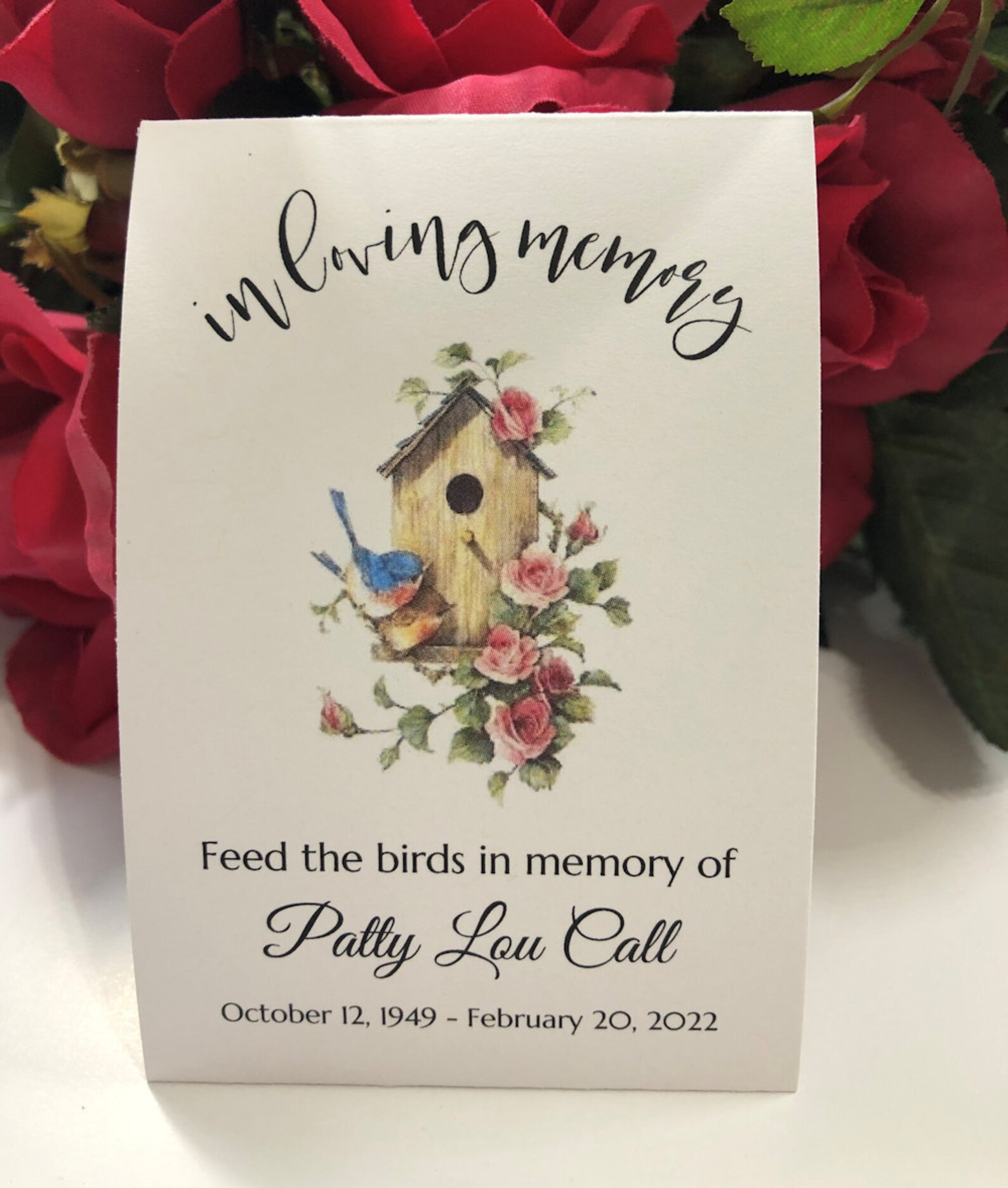 Birdhouse Floral Funeral Favors Personalized Memorial Bird - Etsy