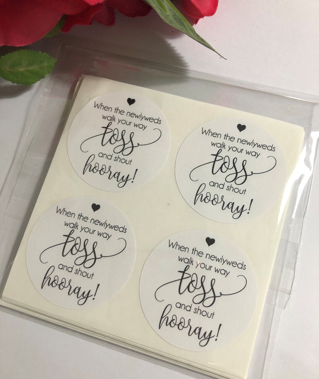 PRINTED 24 Wedding Exit Aisle Send off Toss Labels, Send off Stickers ...