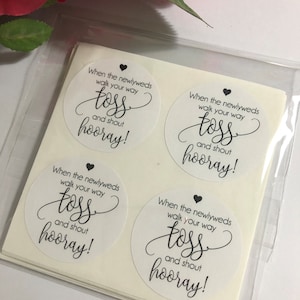 PRINTED 24 Wedding Exit Aisle Send off Toss Labels, Send off Stickers ...