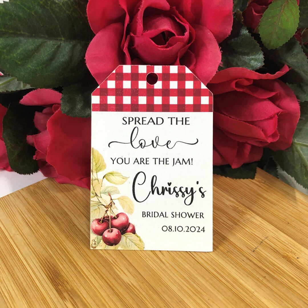Cherry Jam Favor Labels, Hang Tags for Bridal Shower Gifts to Give ...
