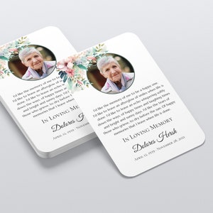 Custom Funeral Sympathy Gift, Photo Prayer Card, Afterglow Poem ...