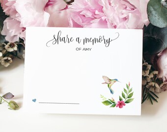 Hummingbird Memorial Cards - Etsy