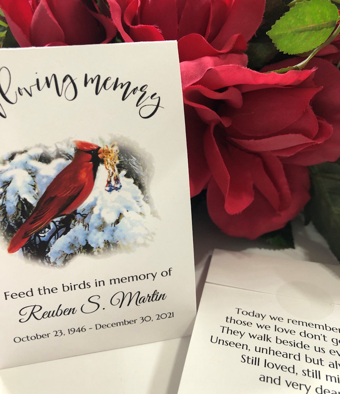 Cardinal Funeral Favors Personalized Memorial Bird Seed - Etsy