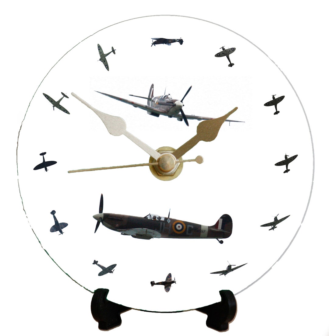 Spitfire Clock 12cm Diameter DIY Metal Clock Kit of a Spitfire by ...