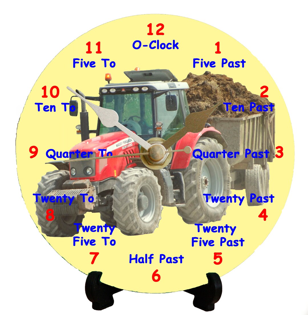 Tractor Clock Learn the Time Tractor 12cm Diameter DIY Metal Clock Kit ...