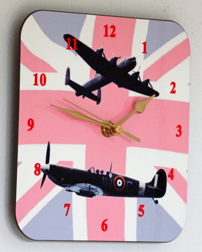 Lancaster & Spitfire Square Wall Clock | Etsy