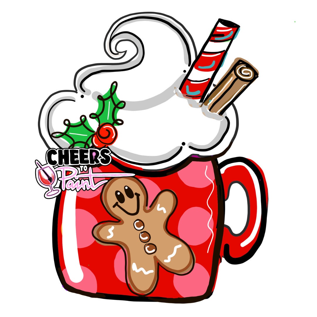 TEMPLATE Frosted Gingerbread Mug SVG Laser File Printable - Etsy