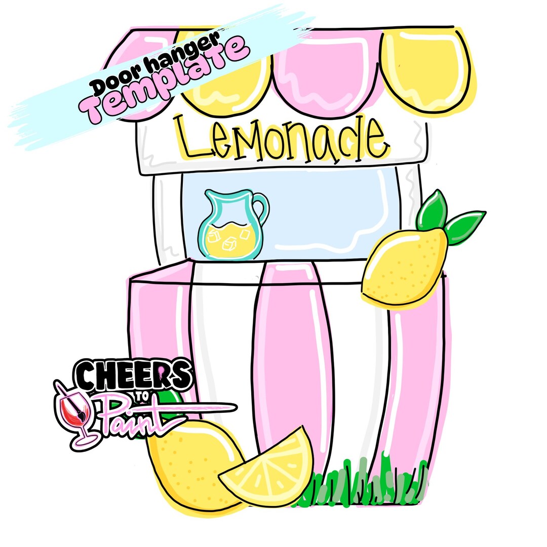 TEMPLATE: Lemonade Stand Door Hanger Template Summer Door Hanger ...