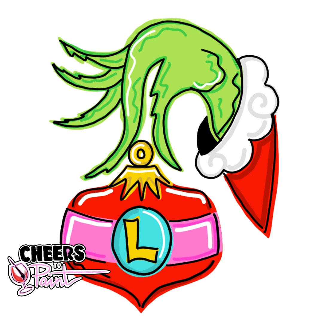 TEMPLATE Grinchy Hand Ornament SVG Laser File Printable - Etsy Australia