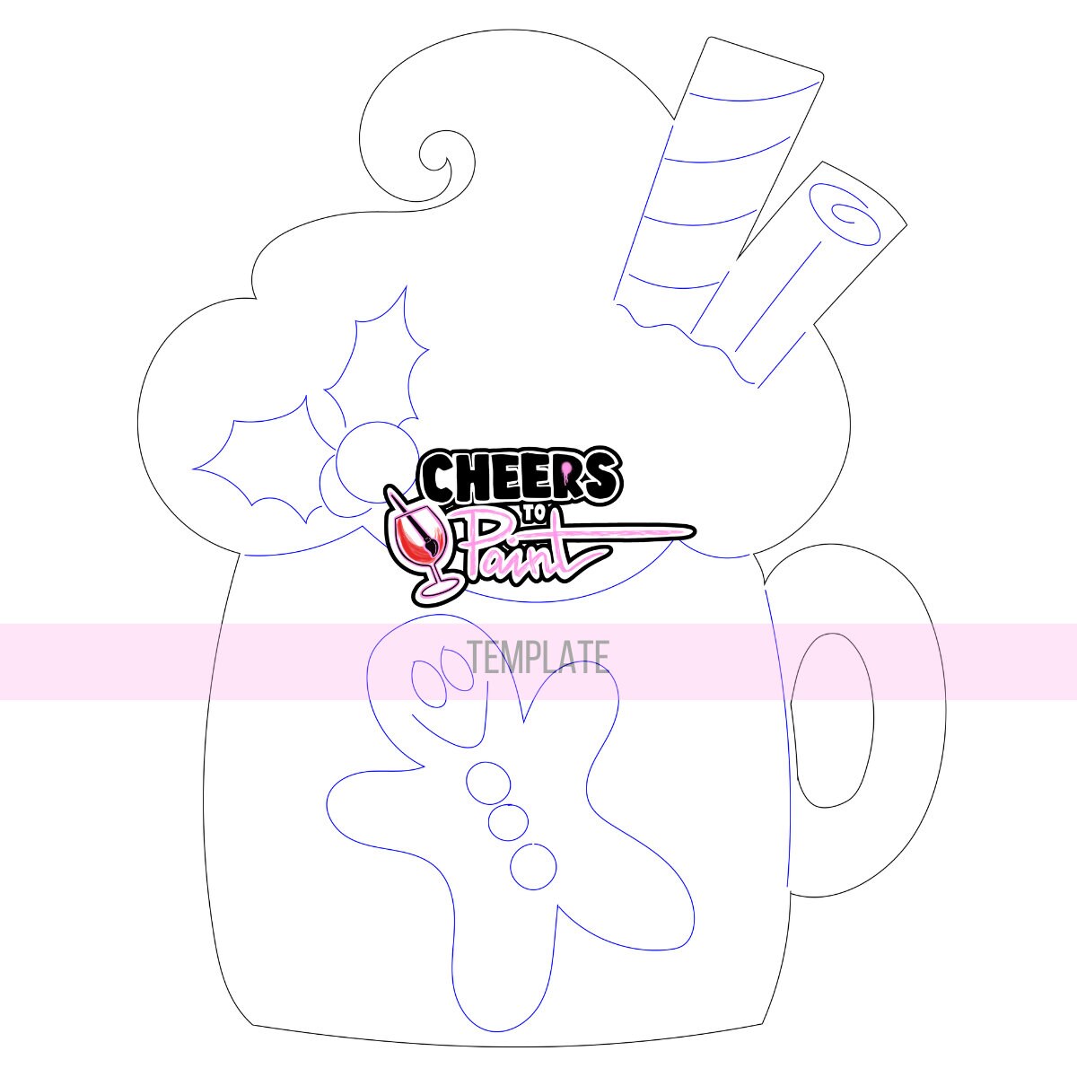 TEMPLATE Frosted Gingerbread Mug SVG Laser File Printable - Etsy