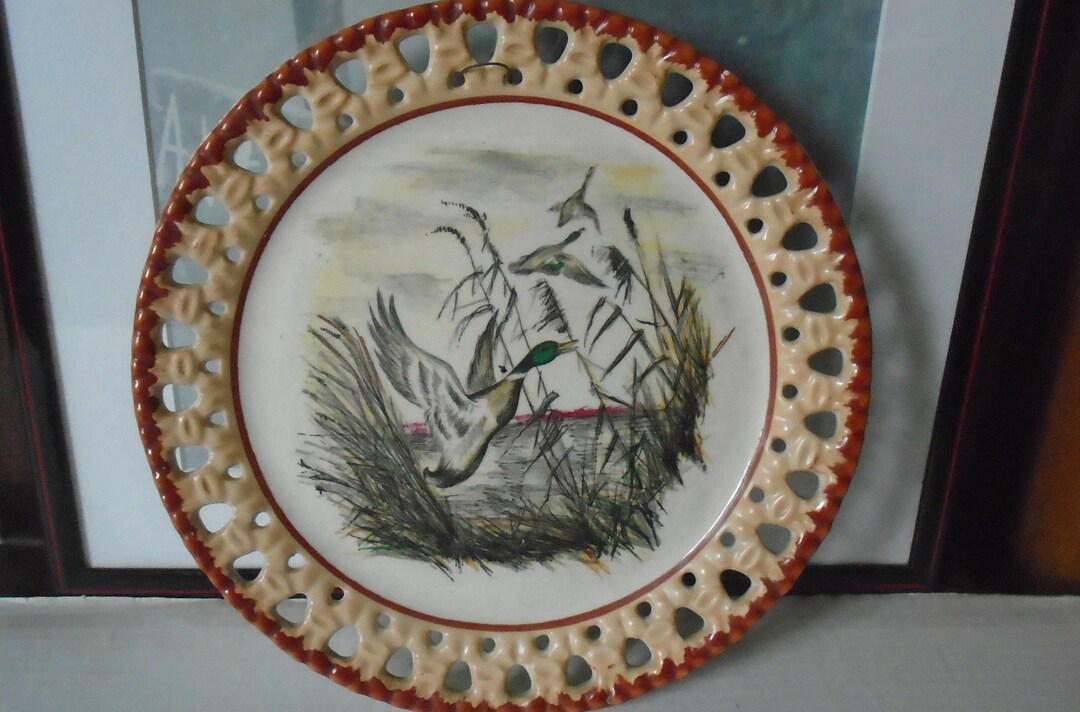 Vintage French LIMCOLOR Ironstone Dresser Plate With Mallard, Hand ...