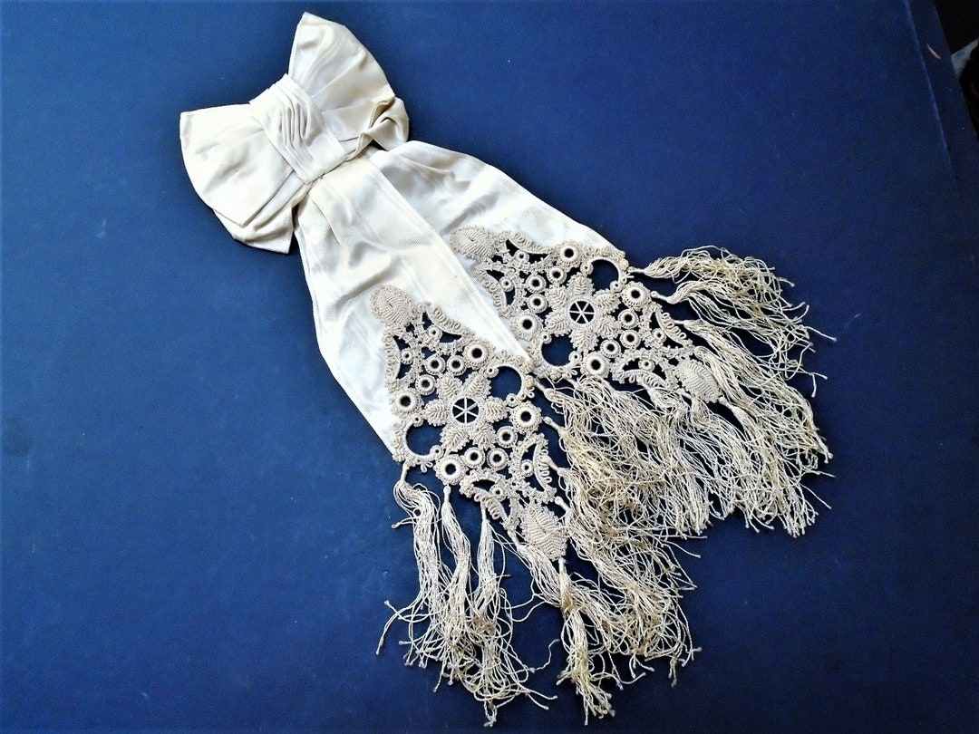 French Antique Satin First Communion Arm Bow, French Brassard 1900s ...