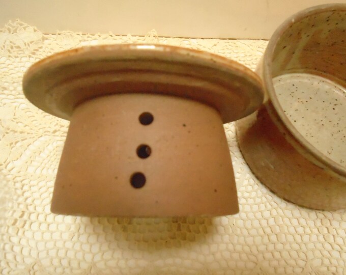Vintage French Stone Butter Crock, Butter Keeper Dish, Cheese Mold ...
