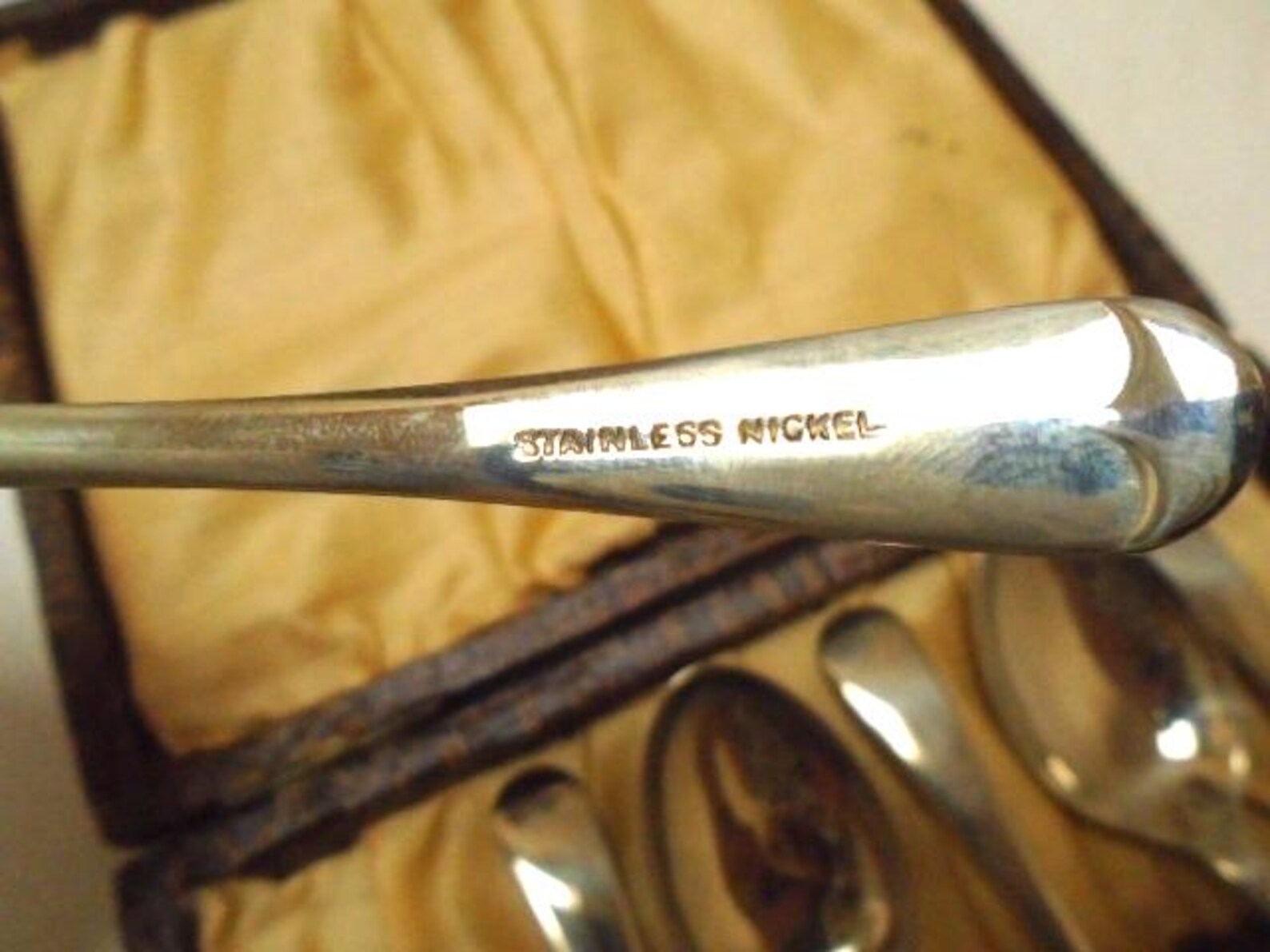 Set of 6 Vintage English Teaspoons , Circa 1950, Stainless Nickel ...