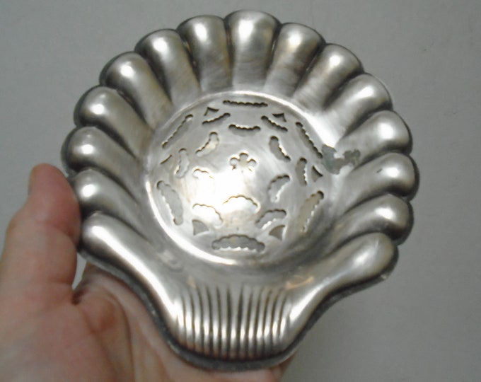 Antique French Silver Plated Butter Press / Molded Iced Dish, Beurrier ...