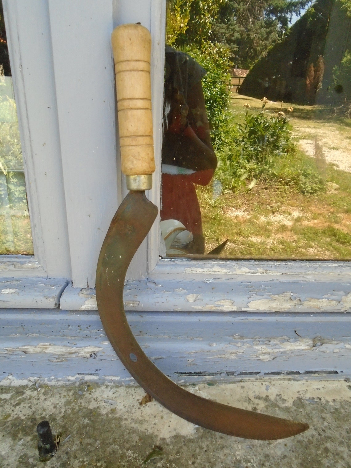 Antique Primitive French Scythe French Sickle a Main Wood | Etsy