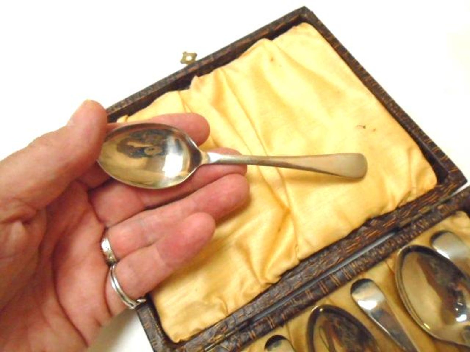 Set of 6 Vintage English Teaspoons , Circa 1950, Stainless Nickel ...