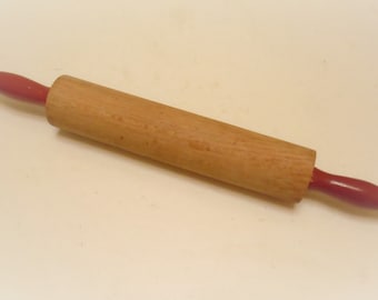 Red Handle Wood Rolling Pin - Etsy
