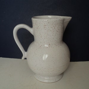 Vintage French White Stoneware Pitcher, Emile Henry Glazed Jug, 2 ...