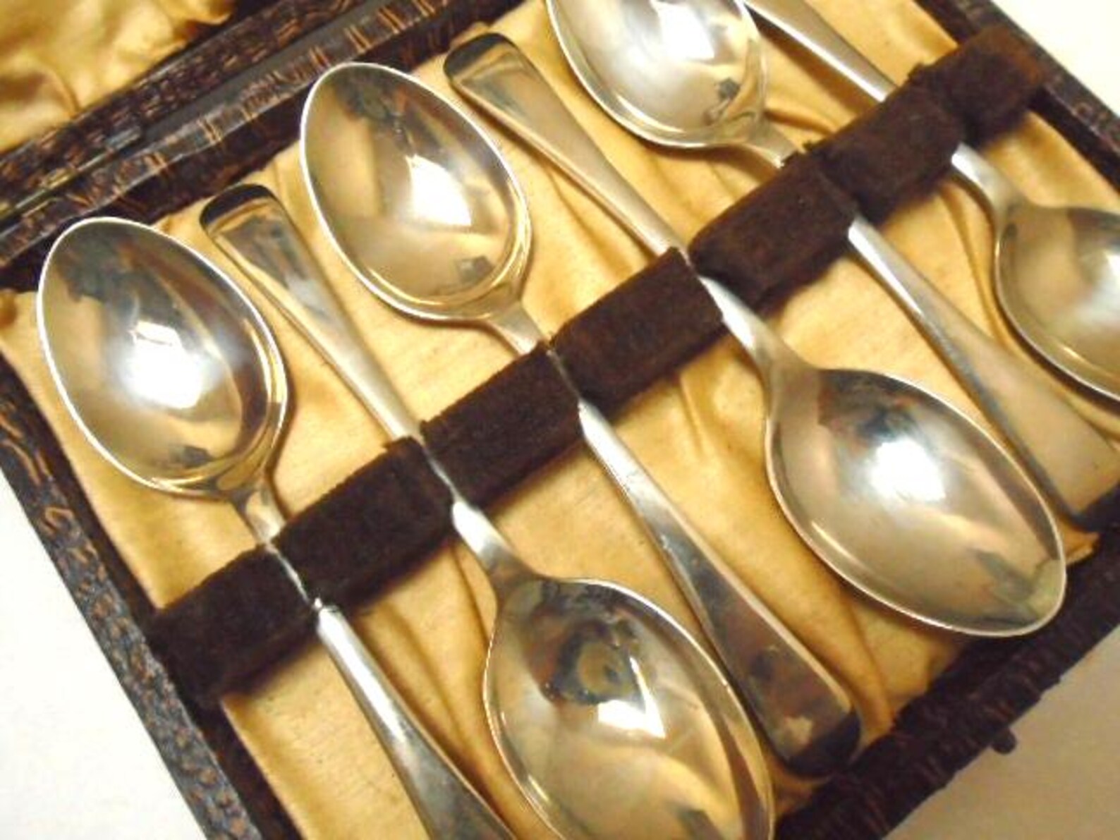 Set of 6 Vintage English Teaspoons , Circa 1950, Stainless Nickel ...