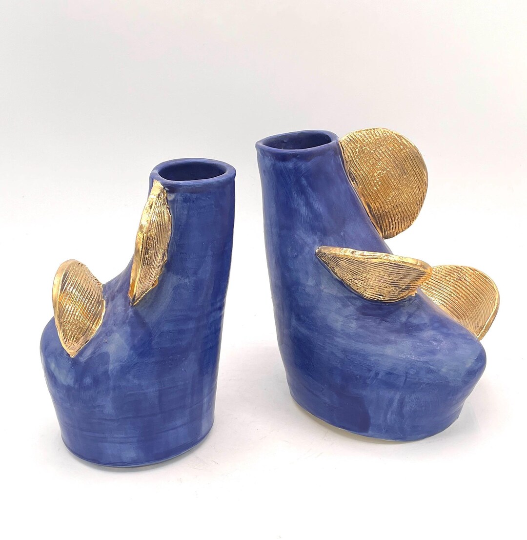 Gold Wing Vases Set - Etsy