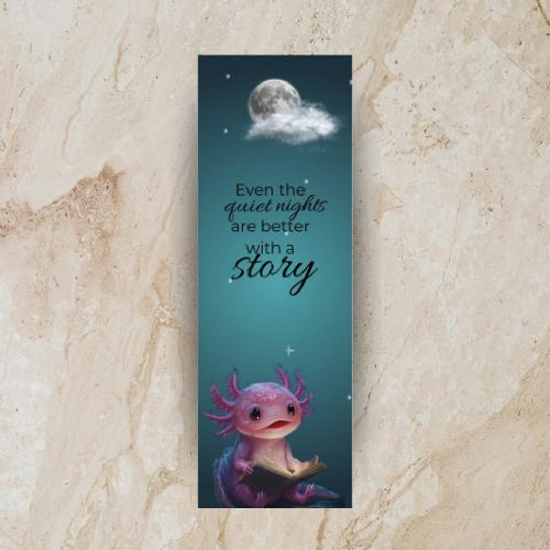Cute Axolotl Bookmark. Printable Fantasy Bookmark. Digital Download ...