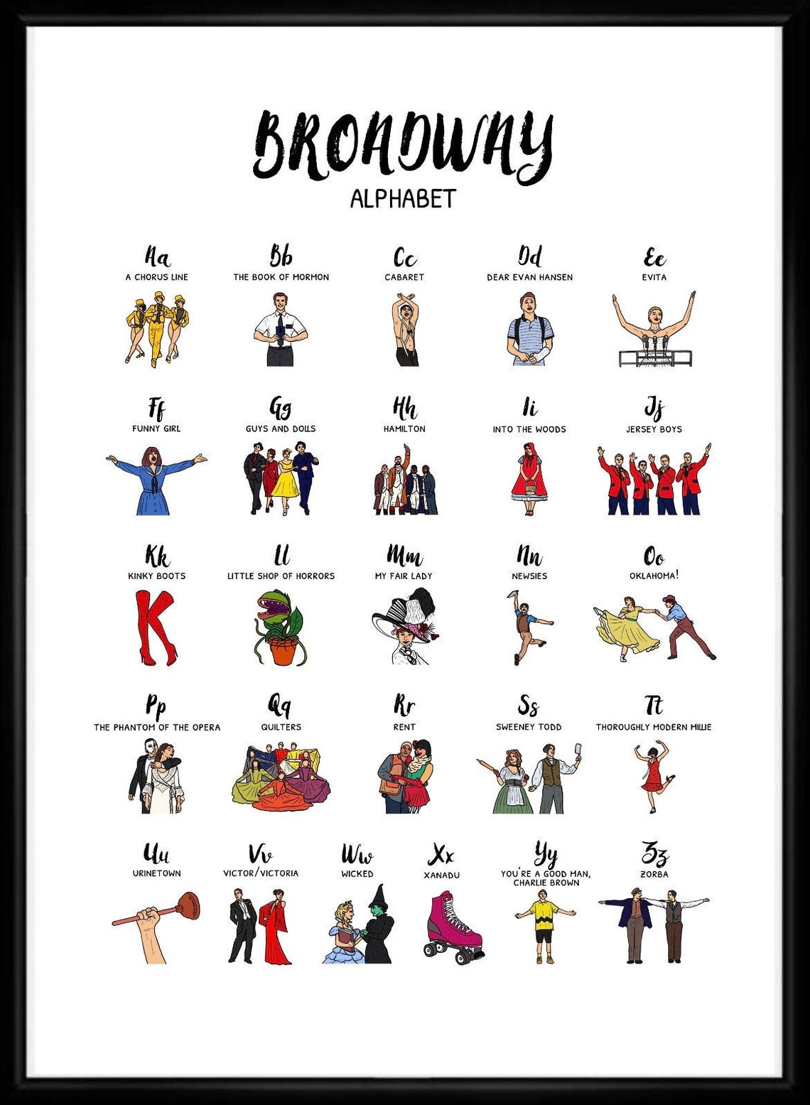Printable Wall Art | Broadway Musical Digital Poster - A3 - 11x17 ...
