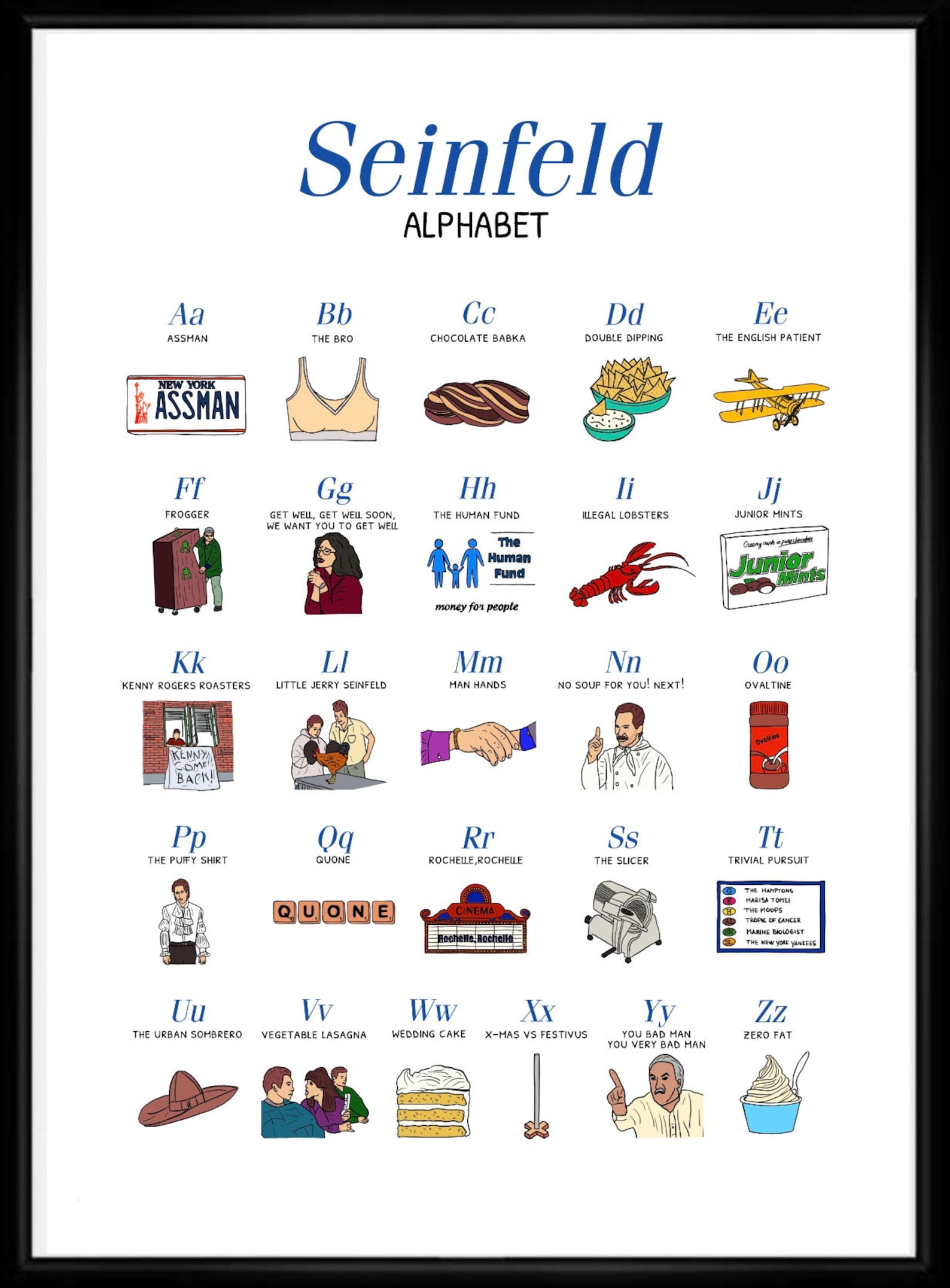 Printable Wall Art Seinfeld Digital Poster A3 11x17 Inches Digital File ...