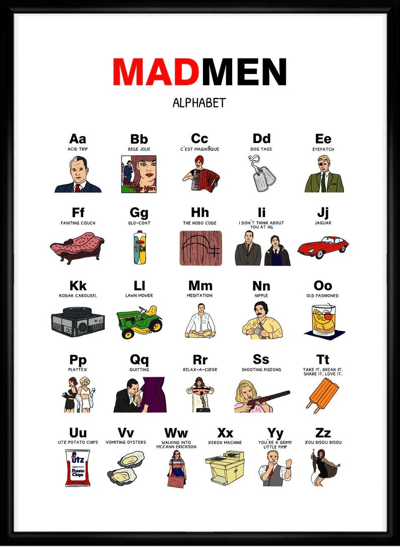 Printable Wall Art | Mad Men Digital Poster - A3 - 11x17 Inches ...