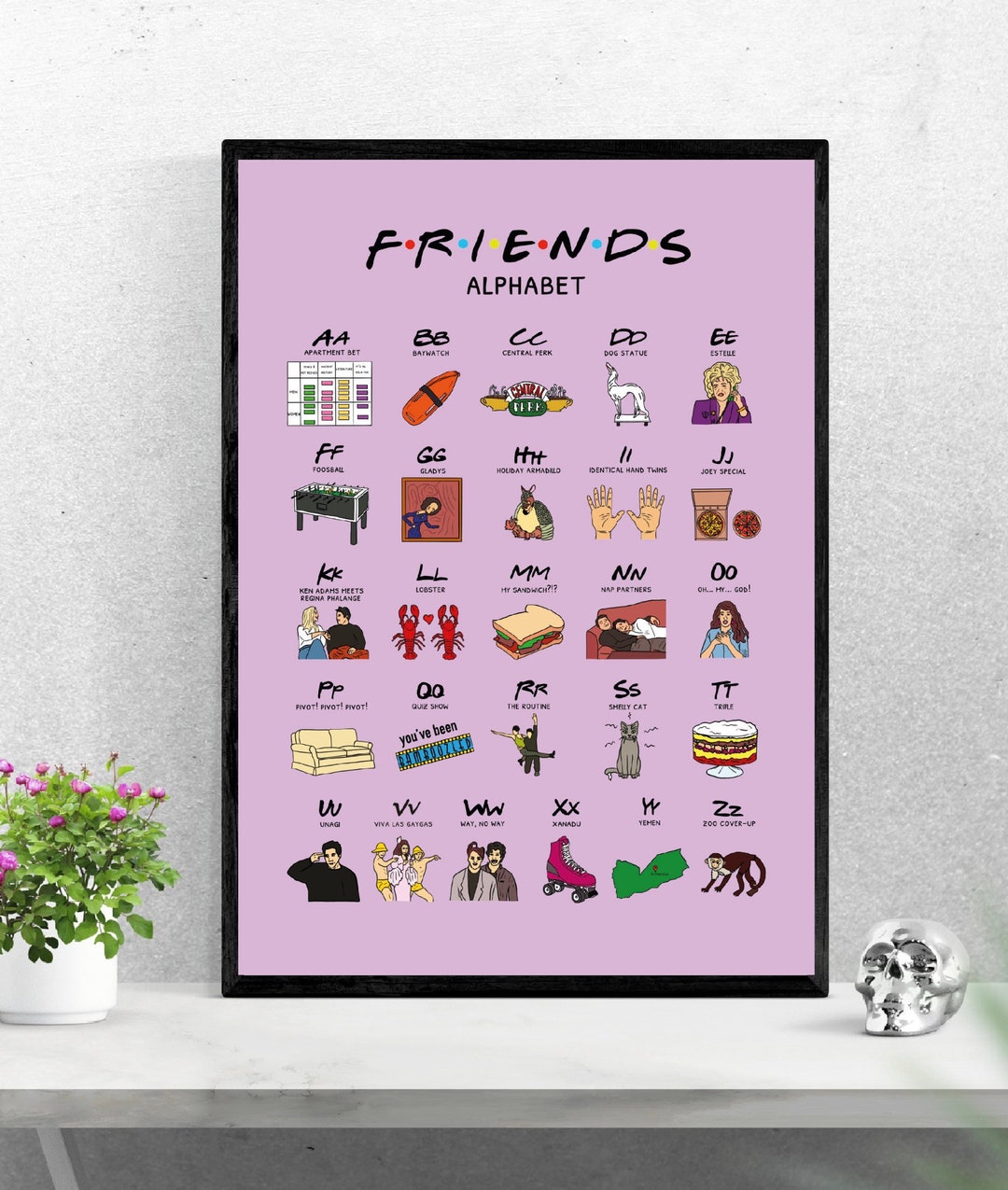 Friends Poster- Instant Download- Purple Poster- Friends Tv Show - Etsy