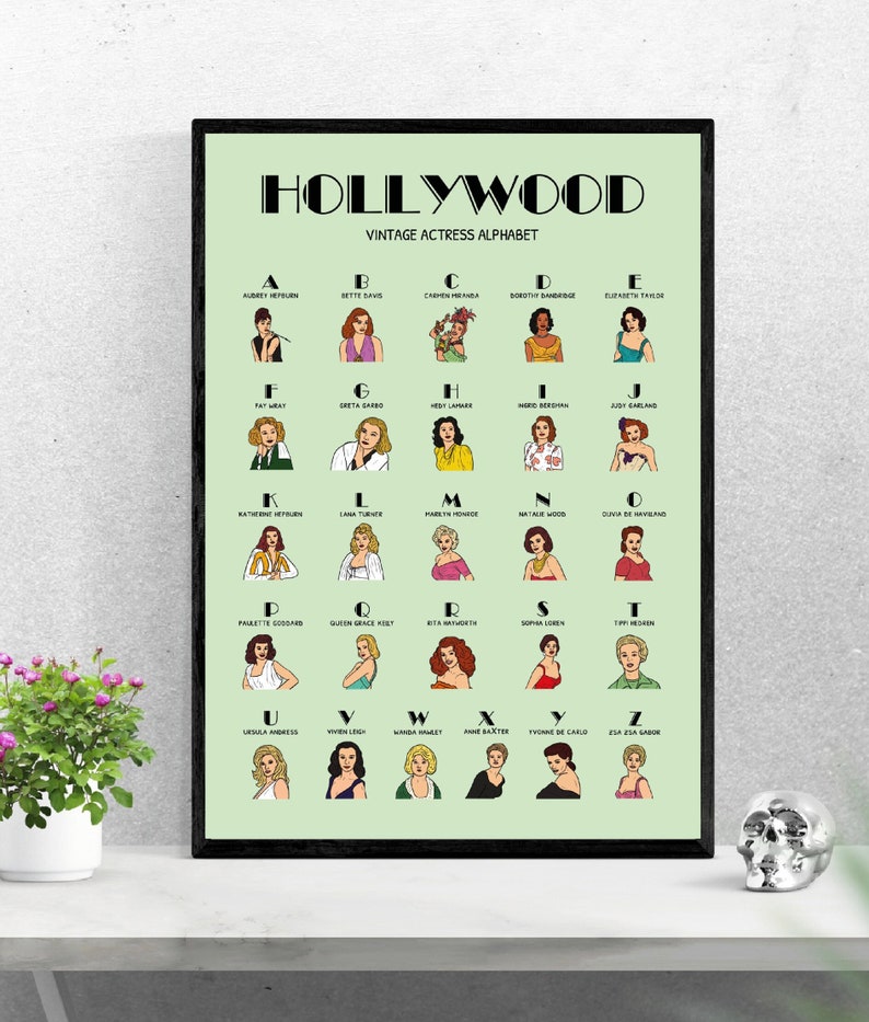 Vintage Actress Poster- Instant Download- Green - Etsy