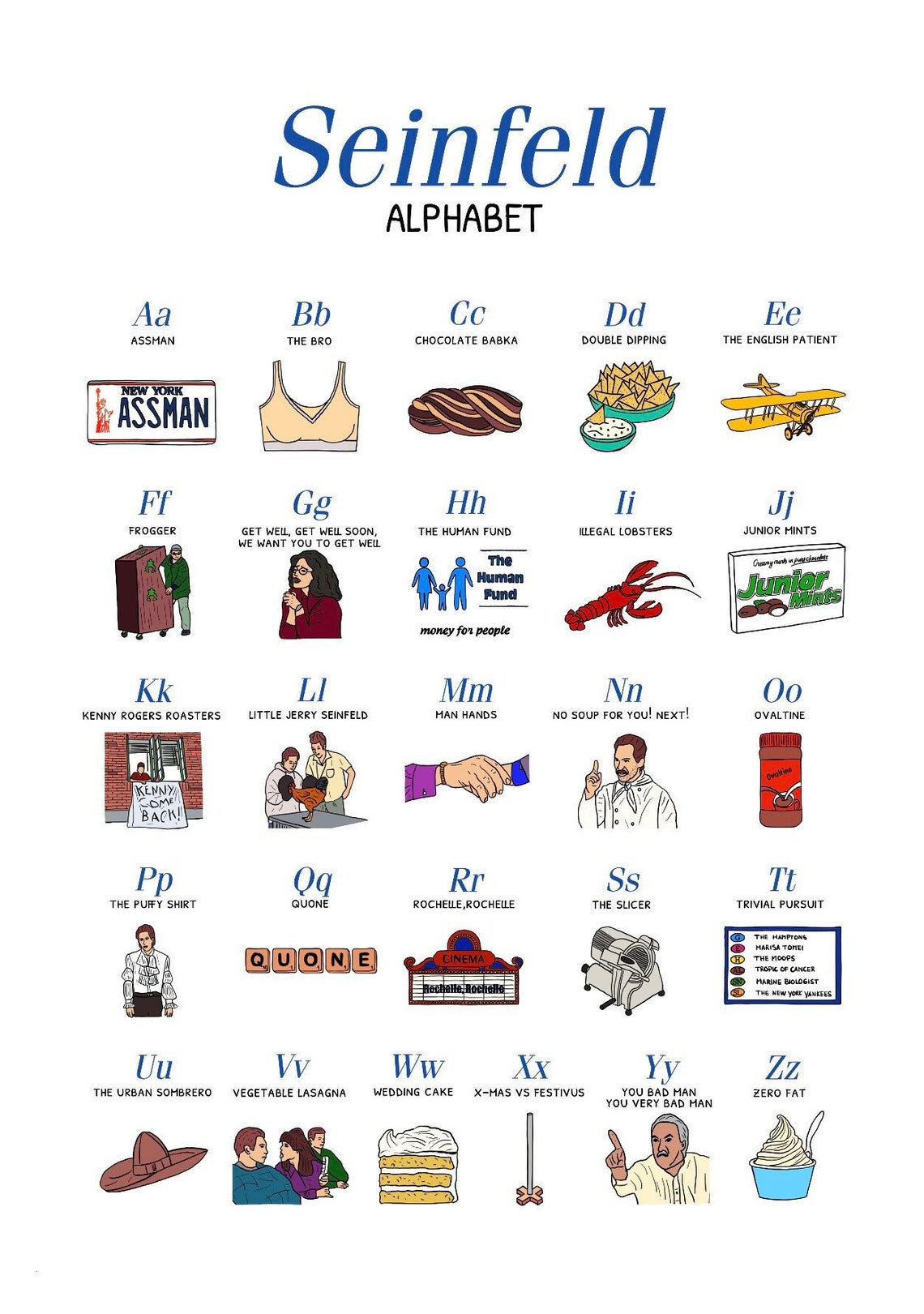 Printable Wall Art Seinfeld Digital Poster A3 11x17 Inches Digital File ...