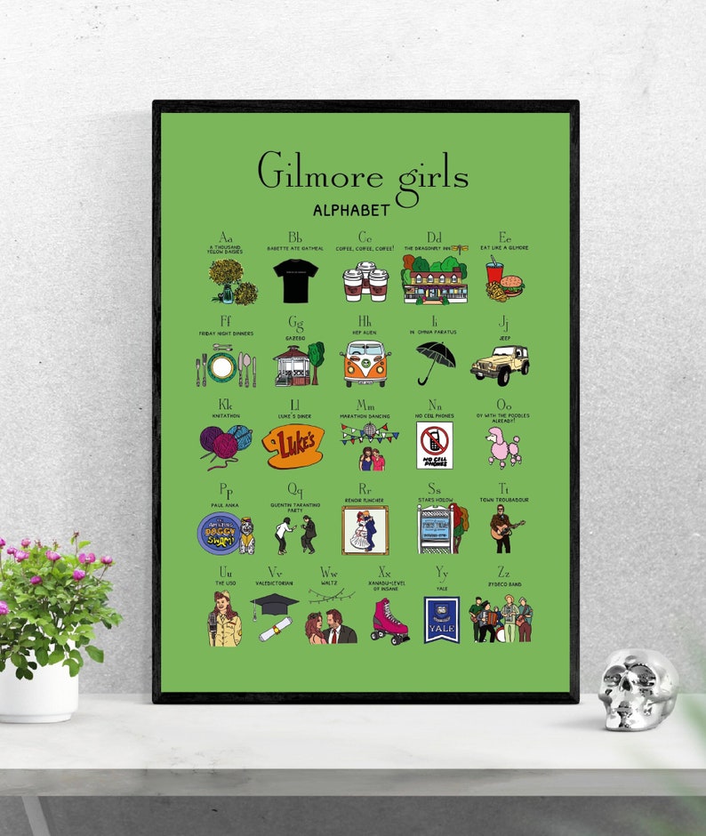 Gilmore Girls Alphabet Poster - Instant Download - Green Poster - Etsy