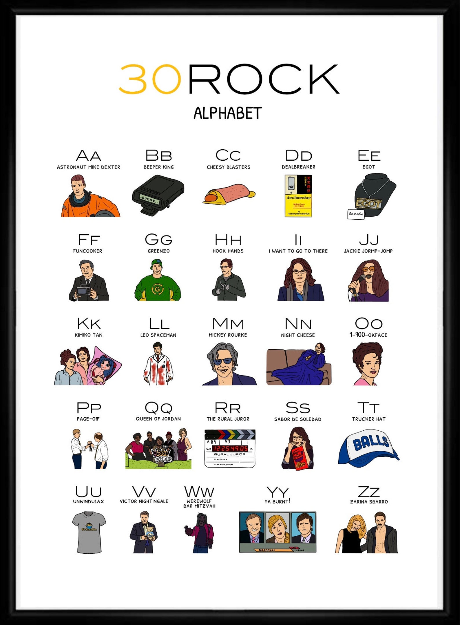 Printable Wall Art | 30 Rock - 30 Rock Poster Digital Download - A3 ...