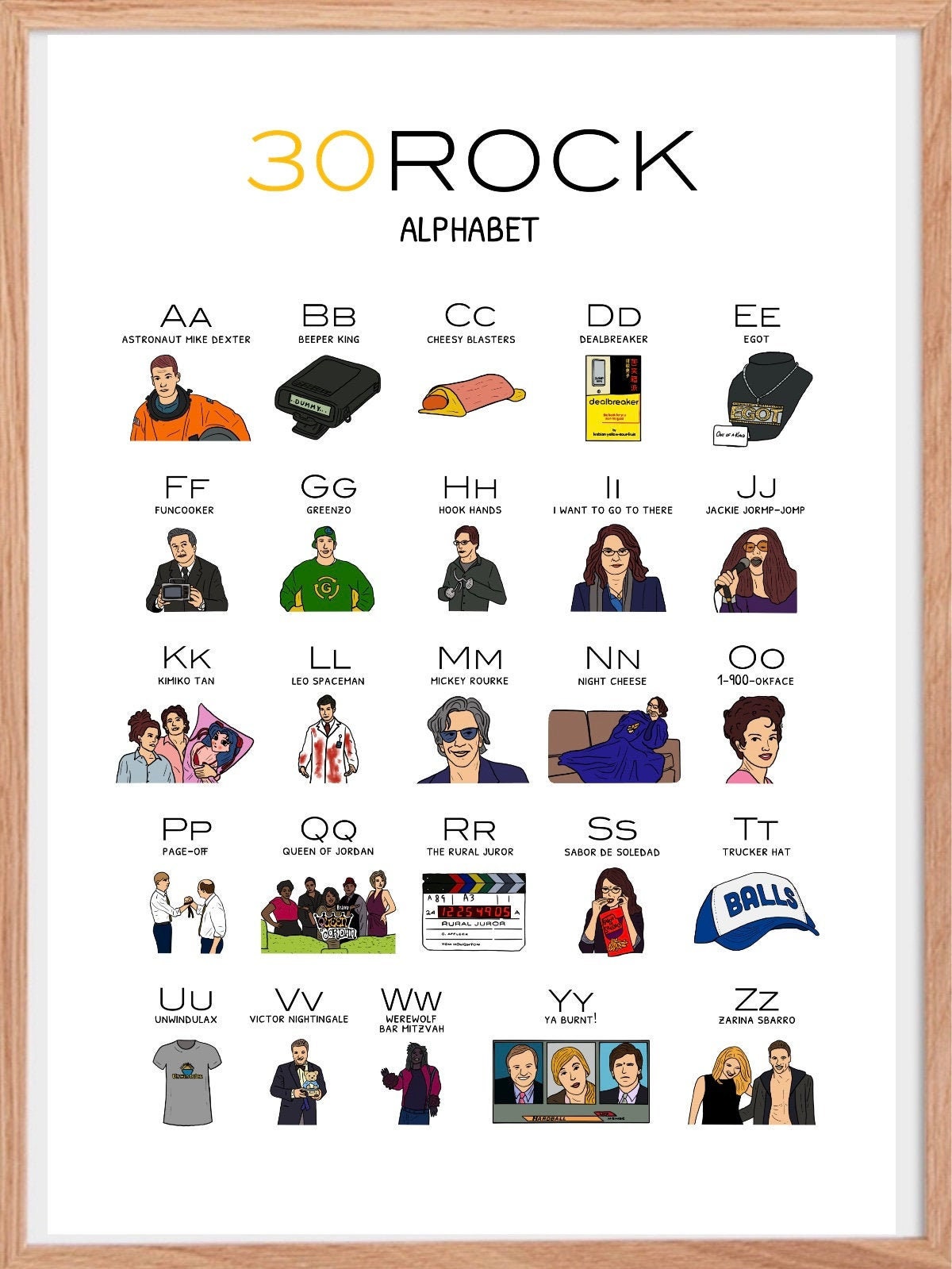 Printable Wall Art 30 Rock 30 Rock Poster Digital Download A3 11x17 ...