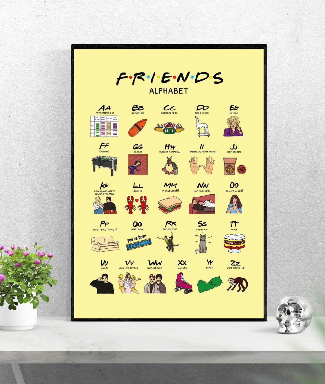 Friends Poster- sofortdownload gelb - Etsy.de