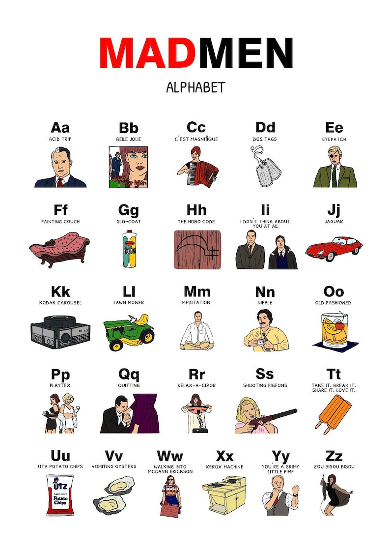 Printable Wall Art | Mad Men Digital Poster - A3 - 11x17 Inches ...