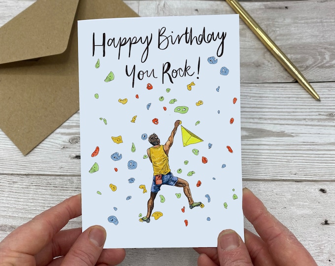 Rock Climbing Birthday Card - Etsy