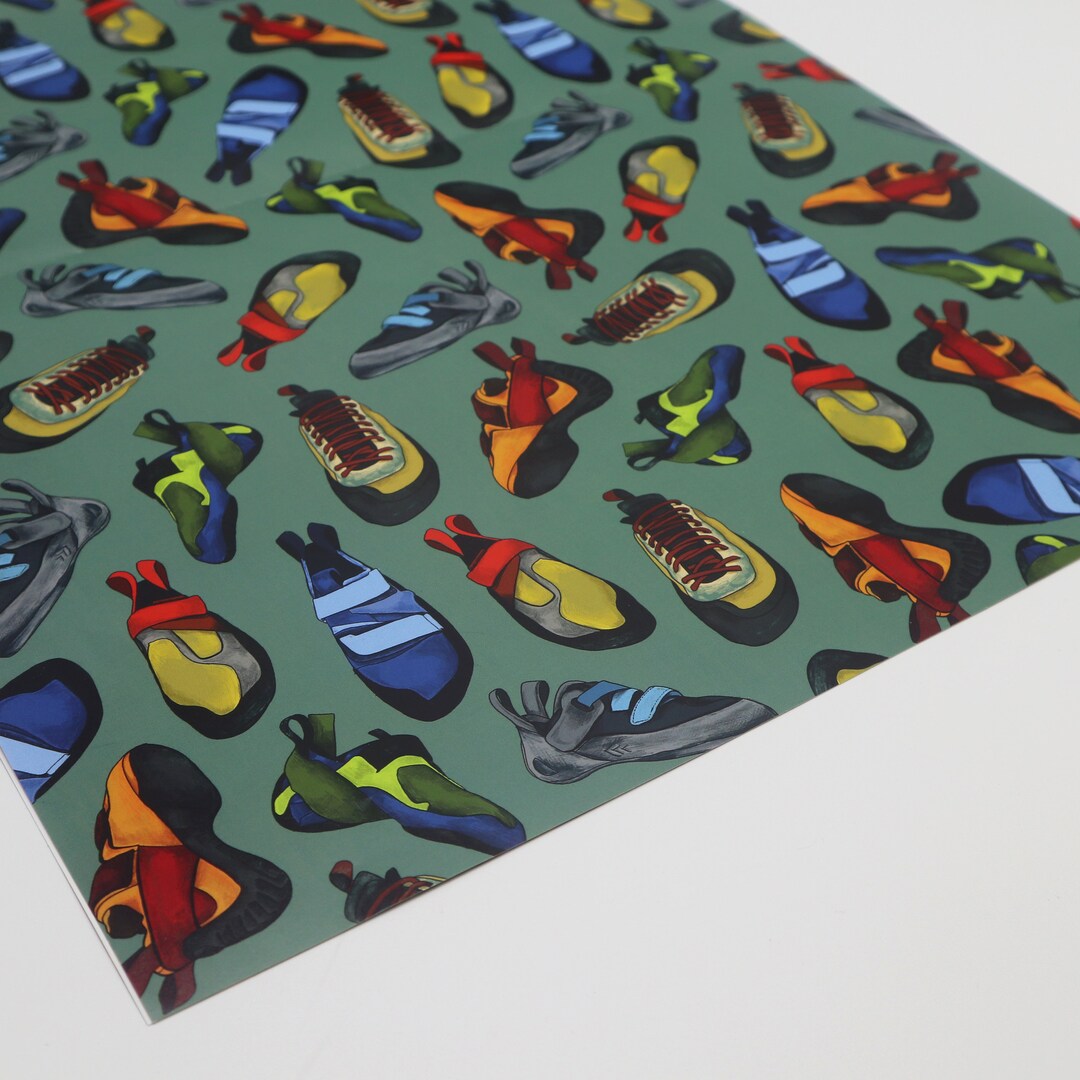 Rock Climbing Shoes Wrapping Paper: Illustrated Climber Gift - Etsy