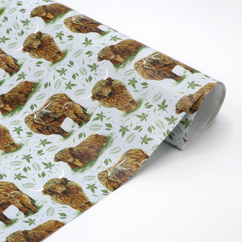 Highland Cow Wrapping Paper: Illustrated Gift Wrap Sheet - Etsy