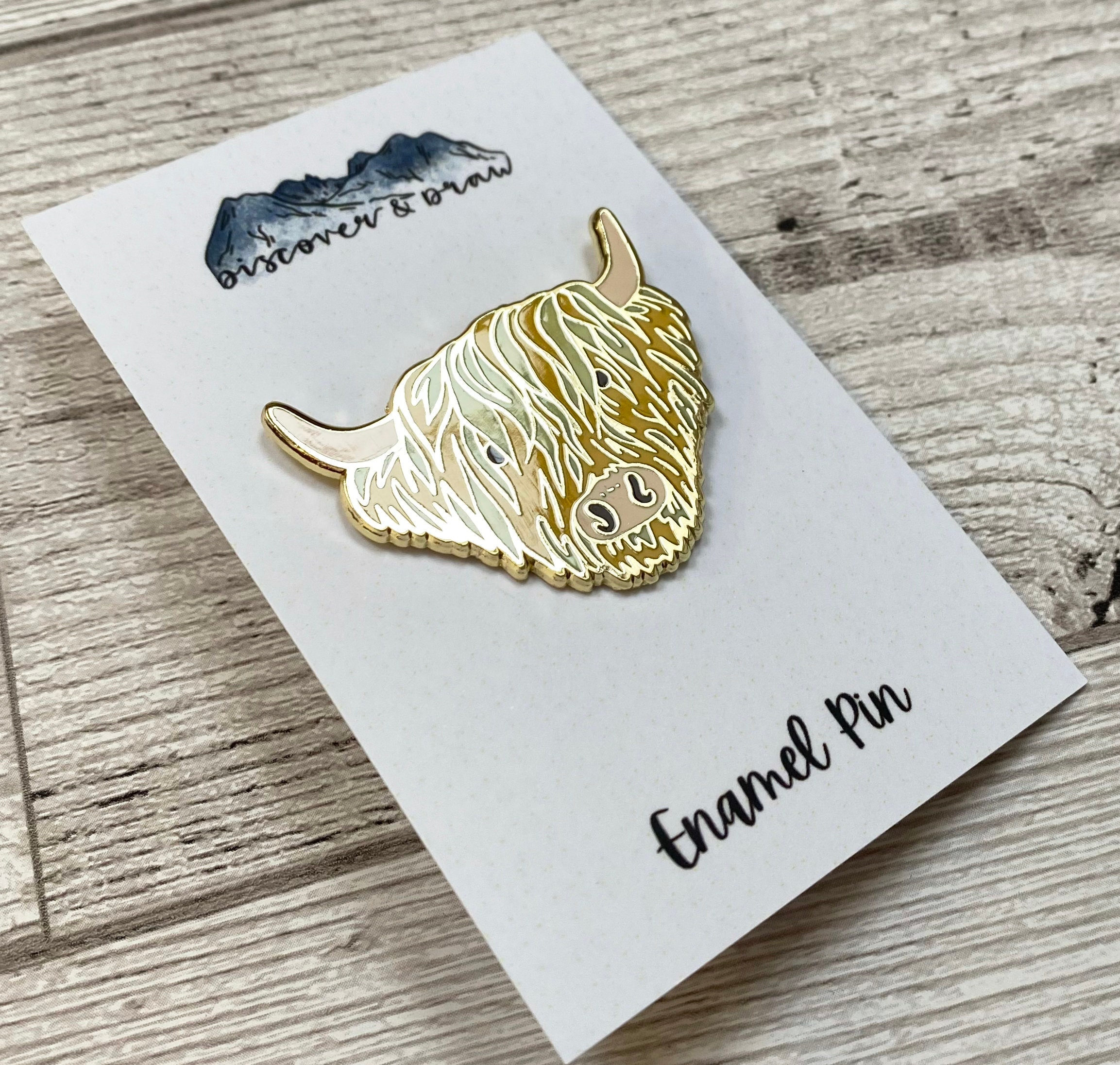 Highland Cow Enamel Pin Highland Cow Gift Cute Highland - Etsy