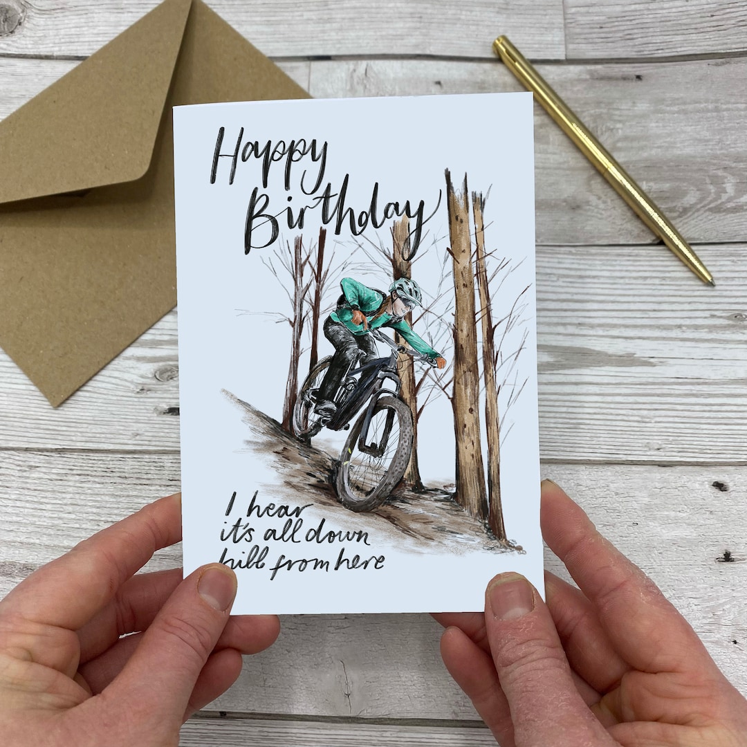 Mountain Biking Birthday Card: Funny Downhill Pun - Etsy