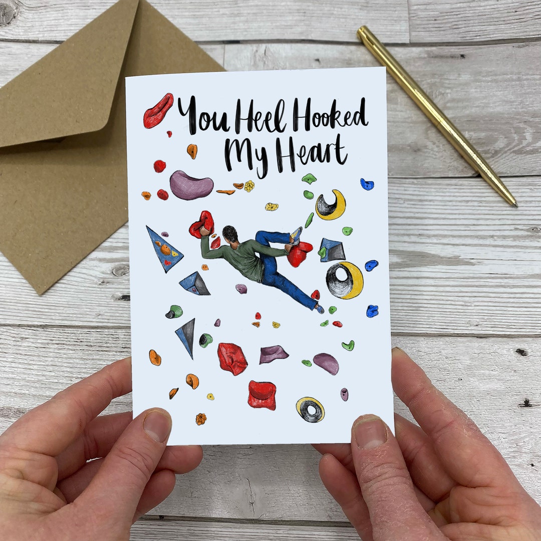 Rock Climbing Bouldering Card - Anniversary, Valentines, Love Greeting ...