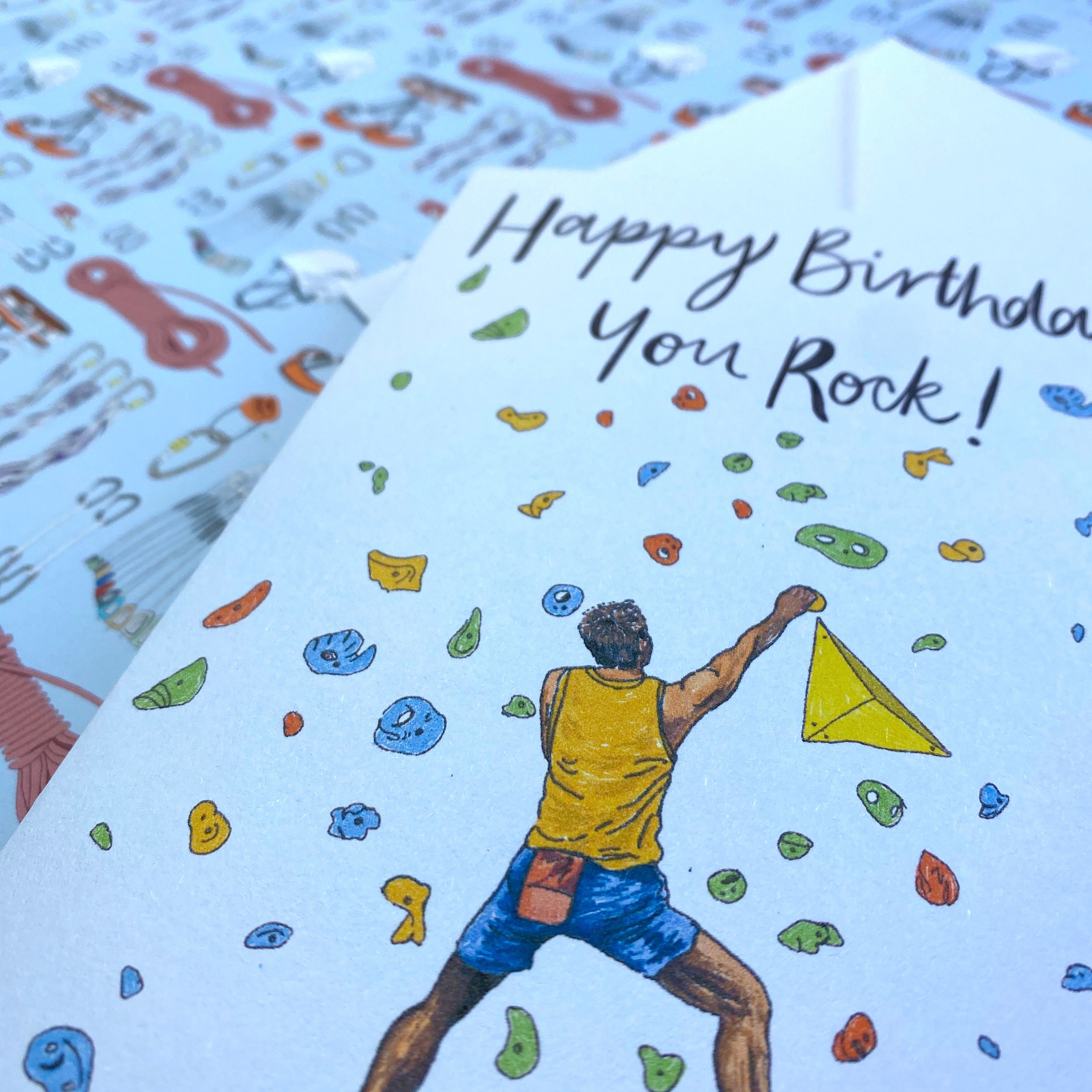 Rock Climbing Birthday Card Boy / Man climbing birthday card | Etsy