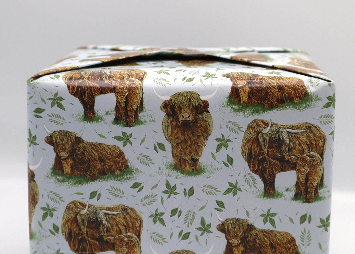 Highland Cow Wrapping Paper Highland Cow Giftware - Etsy