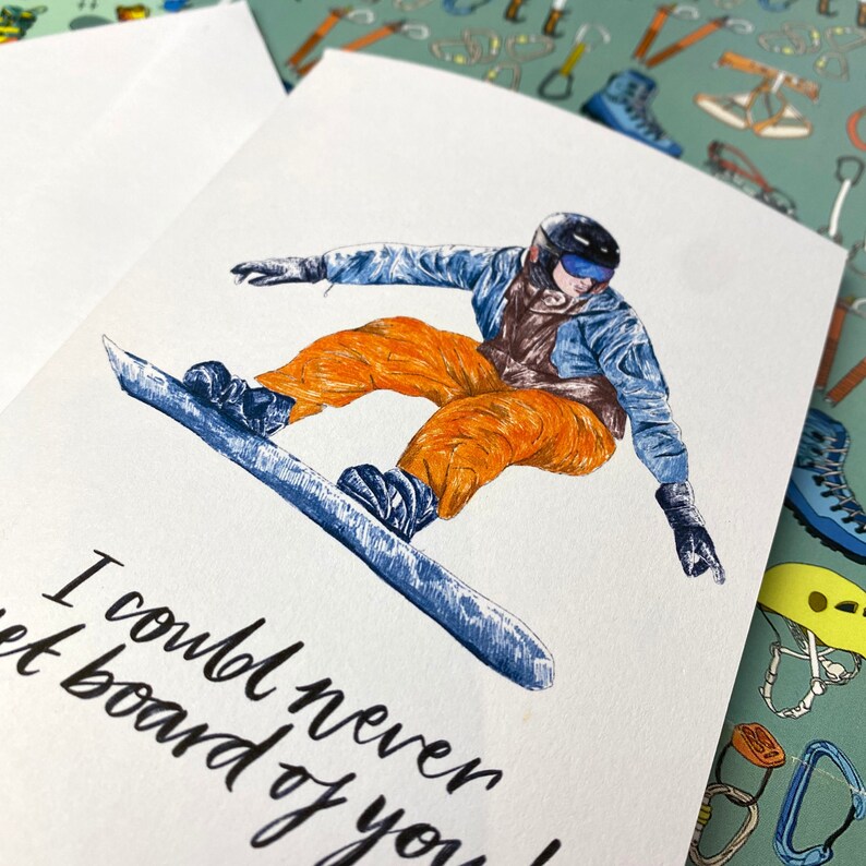 Snowbaording Greeting Card Snowboarding Pun I Could Never - Etsy UK