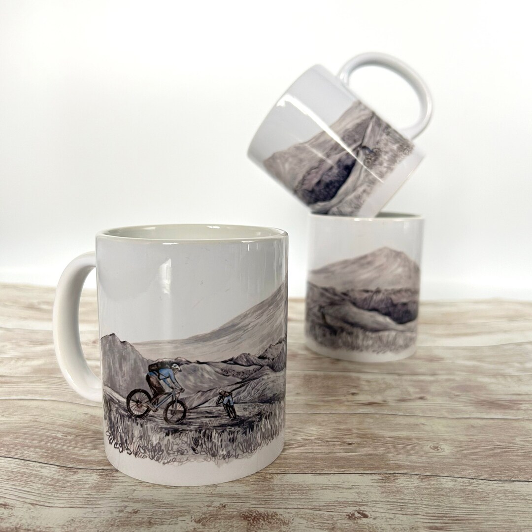 Mountain Biking Ceramic Mug: Quirky Biker Gift - Etsy